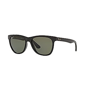 Ray-Ban RB4184 Square Sunglasses, Black/Polarized Green, 54 mm