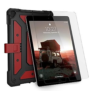 UAG iPad 10.2-inch (9th Gen, 2021) & (8th Gen, 2020) Case Metropolis, Magma + iPad 10.2-inch (9th Gen, 2021) & (8th Gen, 2020) Screen Protector Tempered Glass, Clear
