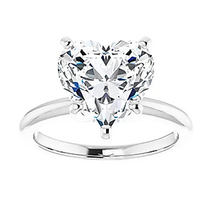 5 CT Heart Cut VVS1 Colorless Moissanite Engagement Ring Set, Wedding/Bridal Ring Set, 925 Sterling Silver Vintage Antique Anniversary Classic Ring Set Gifts for Her (7)