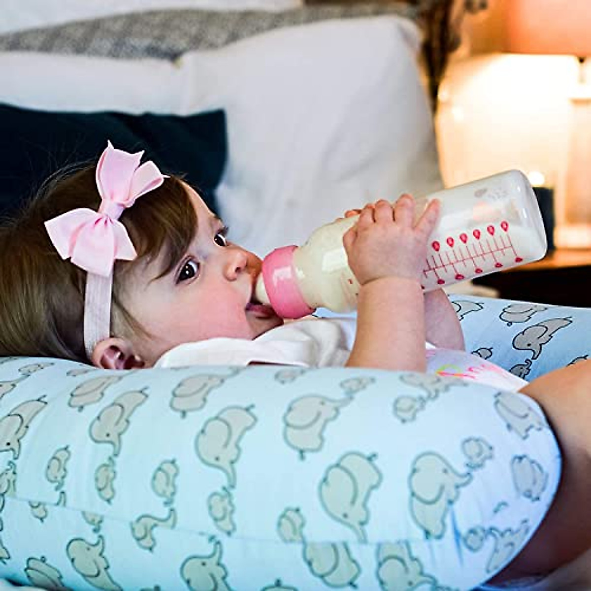 NurSit Nursing Pillow and Positioner, Hypoallergenic Breastfeeding or Bottle Feeding, Perfect for Bonding with Baby, Machine Washable, Whale