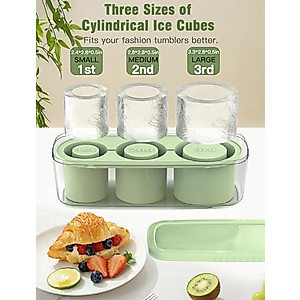 Ice Cube Tray for Stanley Tumbler, Silicone Ice Molds for Freezer, Ice Maker for Whiskey, Coffee, BPA-free (Green)