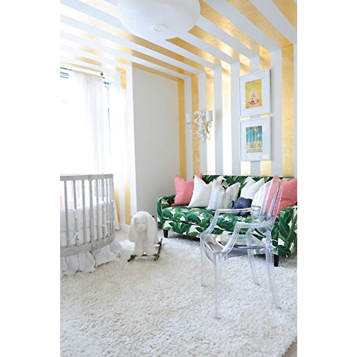 2xhome - Set of 4 Modern Designer Louis Ghost Armchairs with Polycarbonate Crystal Clear Transparent Plastic Dining Chairs