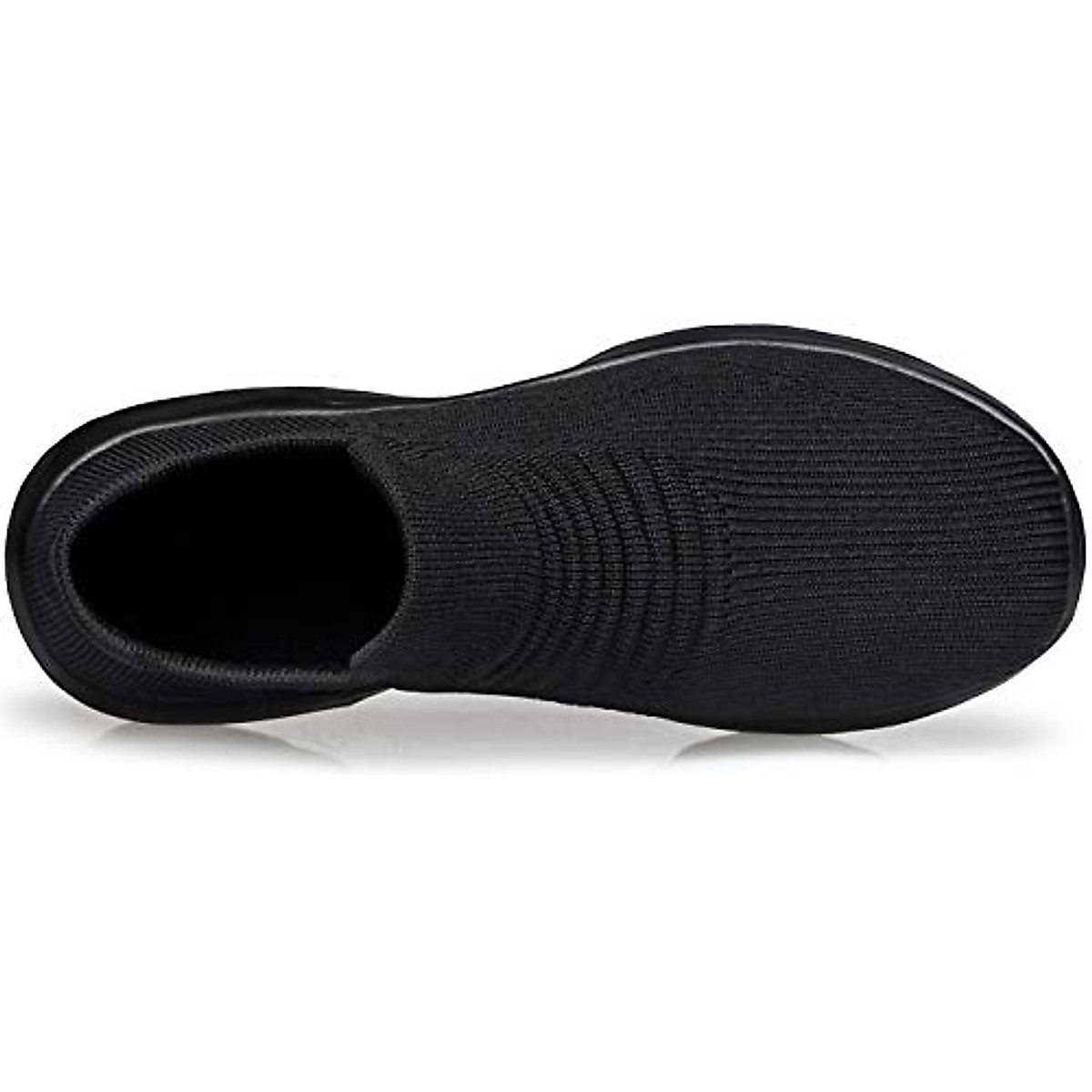 DOUSSPRT Womens Walking Sneakers Slip on Sock Shoes Mesh Air Cushion Platform Workout Tennis Loafers Fashion Casual 002 allblack US Size 8