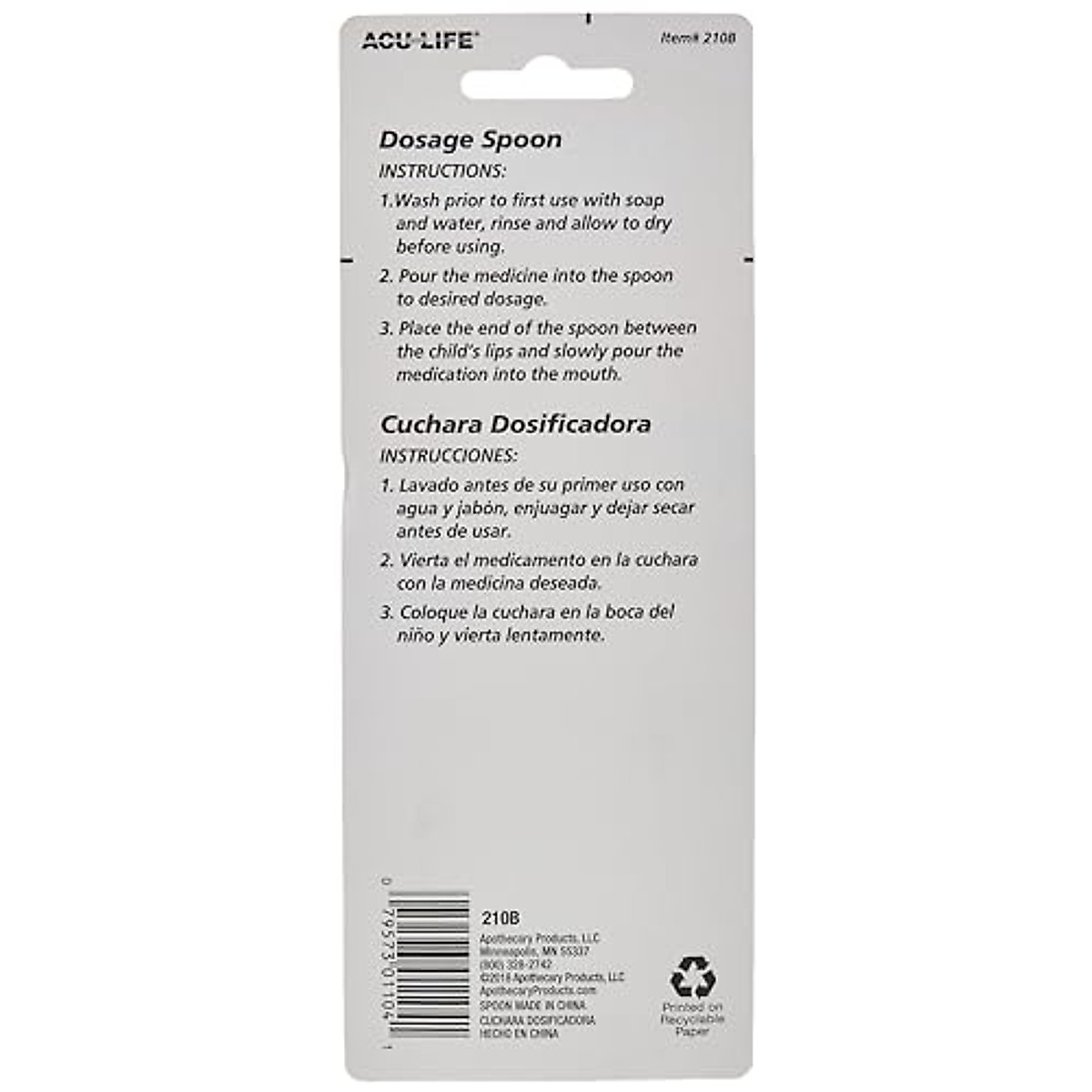 ACU-Life Teaspoon Dosage Spoon (2 TSP)