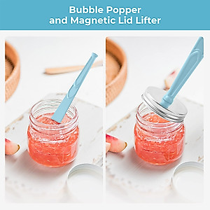 Pisol Canning Supplies Starter Kit, 13 PCS Canning Beginners Tools Set with Wide Mouth Kitchen Funnel with 4 Sizes Spout, Kitchen Tongs, Jar Lifter, jar Wrench, Bubble Popper and Lid Lifter