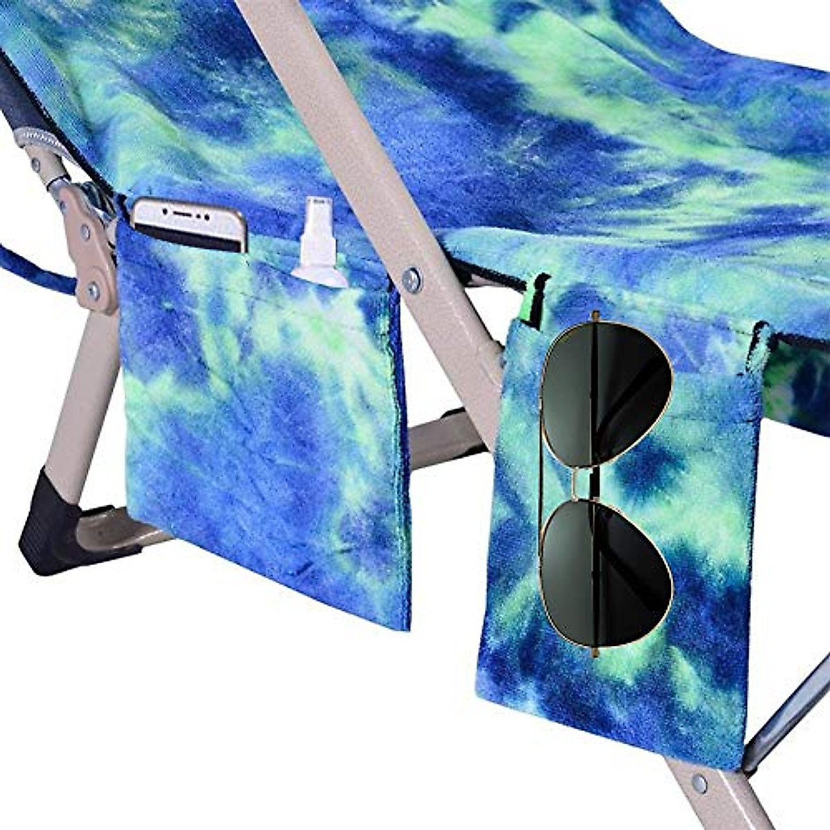 Freesooth Beach Chair Cover, Lounge Chair Covers with Side Pockets 86.5" x 30.5" Lounge Chair Towels for Summer Beach Outdoor Tanning Chair Cover