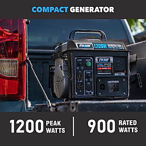 Pulsar G1200SG 1,200W Carrying Handle Gas-Powered Portable Generator, 1200w, Black/Gray