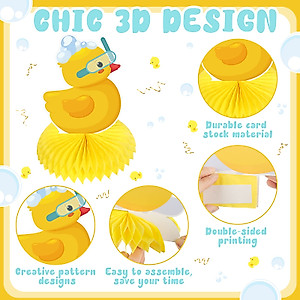 Teling 12 Pcs Duck Birthday Decorations Duck Centerpieces 6 Inch Rubber Duck Themed Party Supplies Duck Theme Table Decor for Birthday Baby Shower Party Decorations