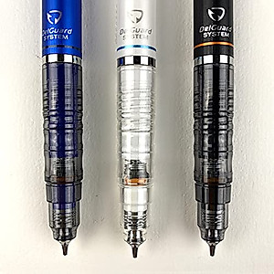 Zebra Pen DelGuard Mechanical Pencil, Fine Point, 0.5mm, Black/Blue/White Barrel, Lead Refills, Refillable, 3-Pack (58603)