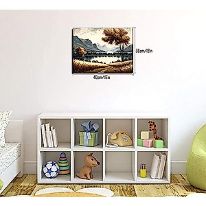 Frameless Oil Paintings on Canvas，Autumn Landscape Artwork，Modern Art Wall Decor for Kitchen Decor Living Room Decor or Holiday Gifts Etc.