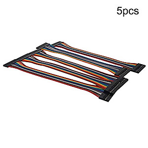 Fielect Female to Female 12P Jumper Wire 2.54mm Pitch Ribbon Cable Breadboard DIY 20cm Long 5pcs