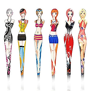 Eyebrow Tweezers Pinkiou Professional Slant tip Brow Clip Hair Removal Makeup Tool with Printed Beauty Cover Cosmetic 6 style pack of 6 pcs (Bikini)