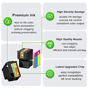 Ankink Higher Yield 63XL Black Ink Cartridges 2 Pack Replacement for HP Ink 63 XL for Officejet 3830 4650 4652 4655 5200 5252 5255 5258 Envy 4520 4512 Deskjet 1112 2132 3630 3632 Printer HP63 HP63xl
