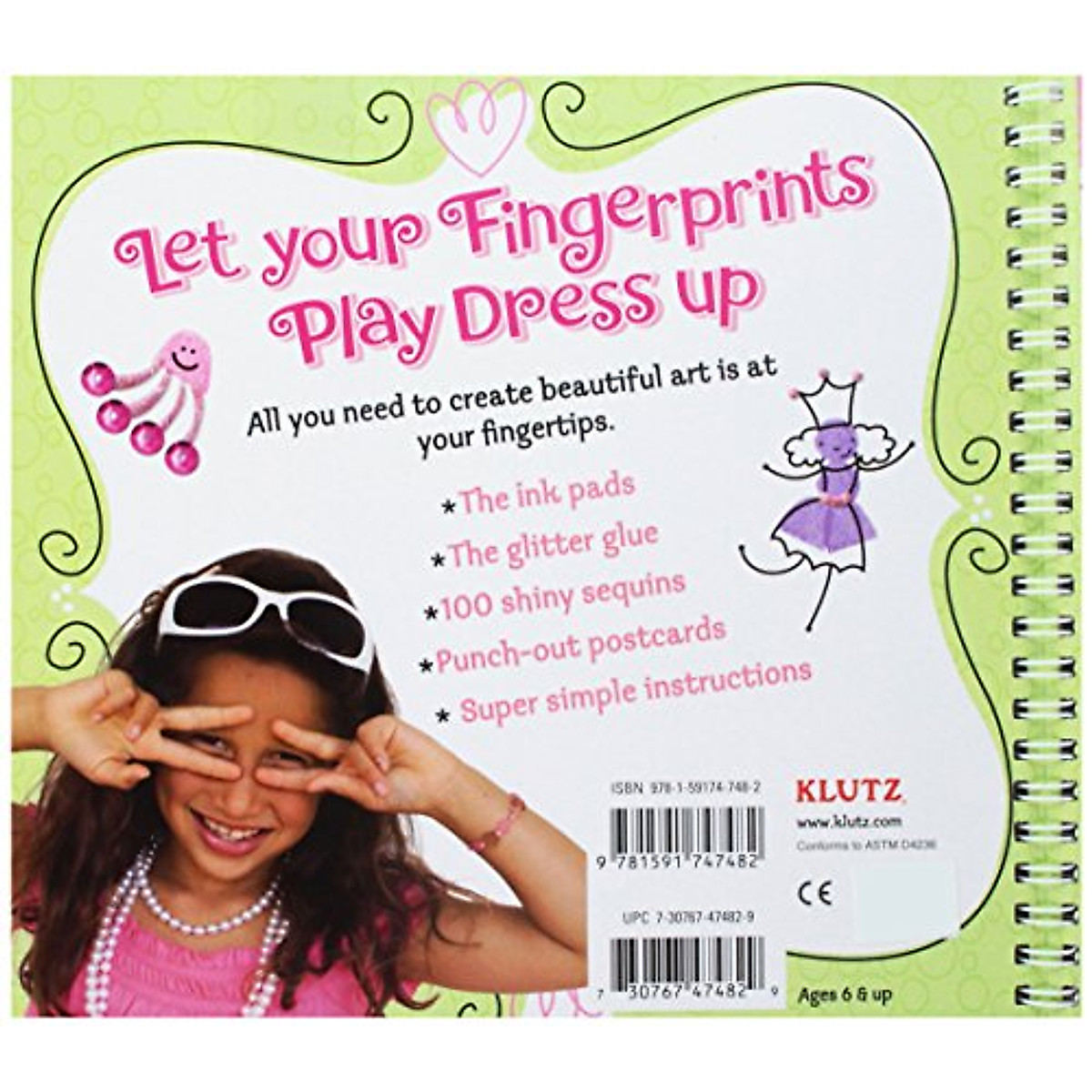 Klutz Fingerprint Fabulous: Create Sweet and Sparkly Thumbprint Art Craft Kit