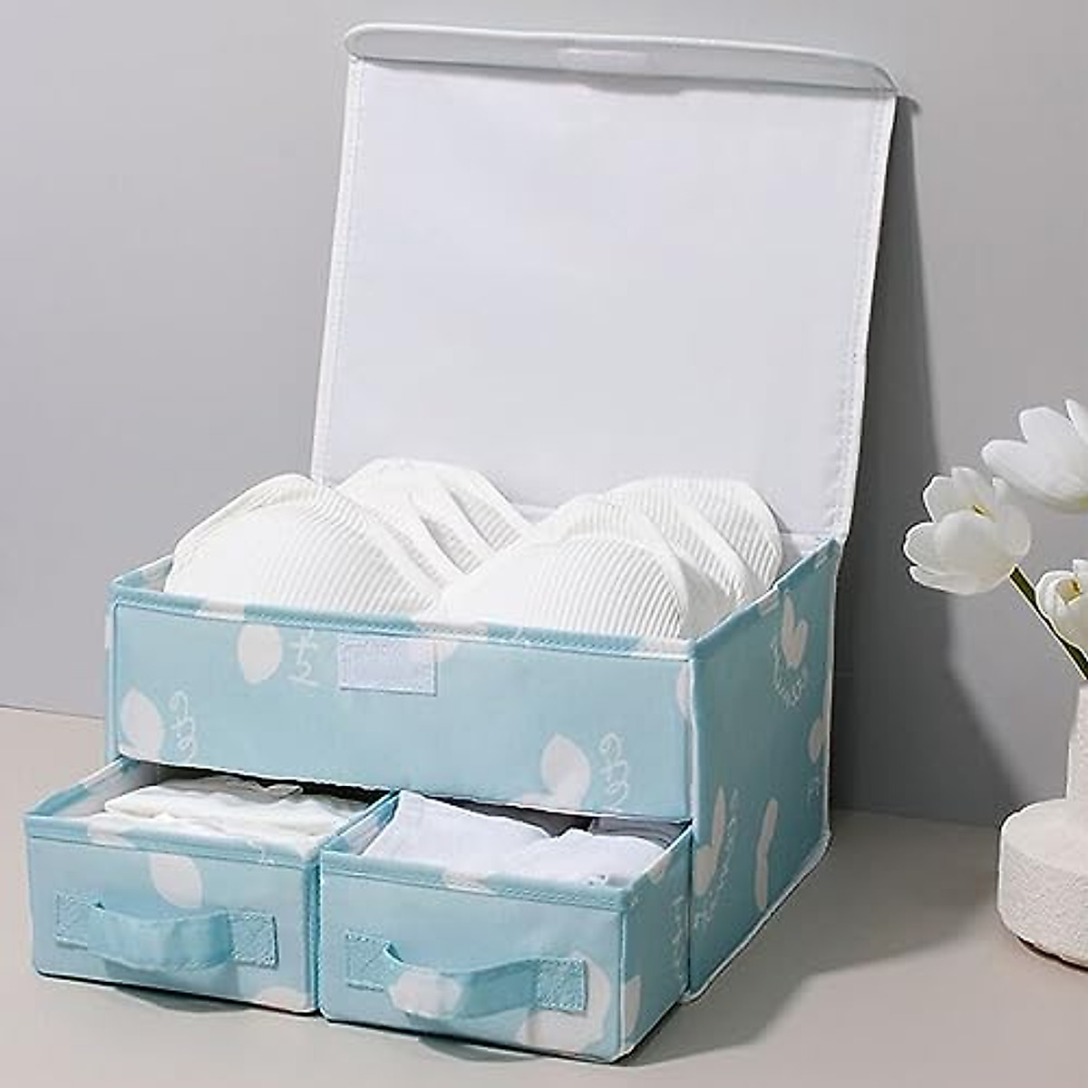 ABOOFAN Drawer Foldable Organizer Underwear Boxes Socks Holder Closet Divider Storage Box for Underwear Bra Socks Lingerie Ties Pants Organizer