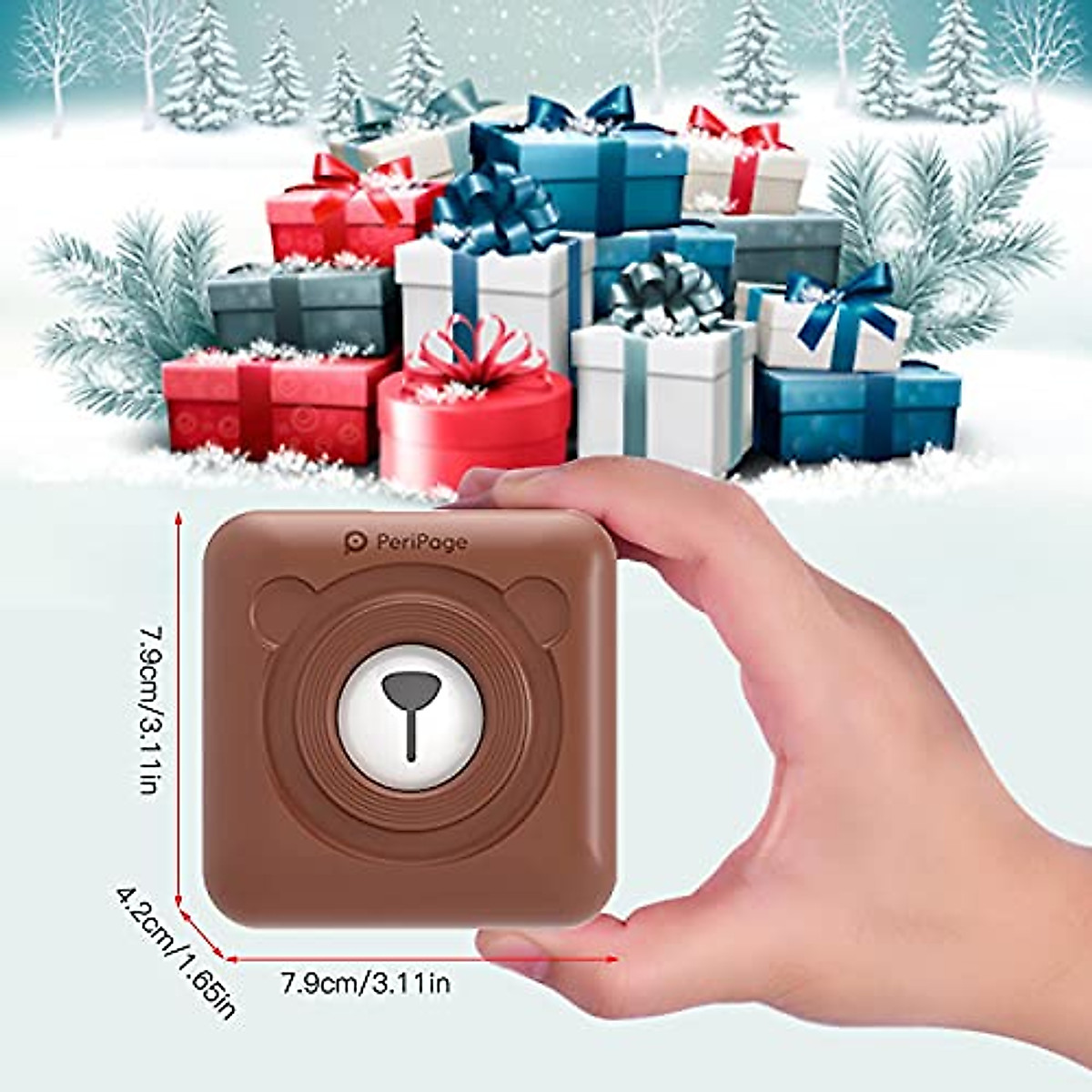 BISOFICE A6 Mini Pocket Printer HD 304DPI Wireless BT Thermal Printer Picture Photo Receipt Paper Printer Sticker AR Photo Function Inkless Printing Compatible with Android iOS Smartphone Windows