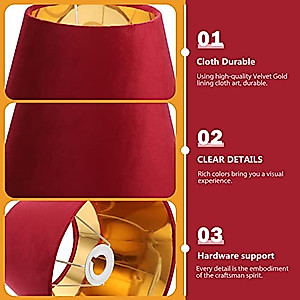 Uonlytech Chandelier Lamp Shades Fabric Barrel Lampshade Lamp Cover Small Clip On Lamp Shade for Table Wall Floor Lamp E27 Red