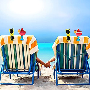 4 Pieces Beach Towel Windproof Clips for Beach Chairs Patio and Pool Accessories Cartoon Glasses Cocktail Glasses Towel Clips Funny Decorative Clothespins for Home
