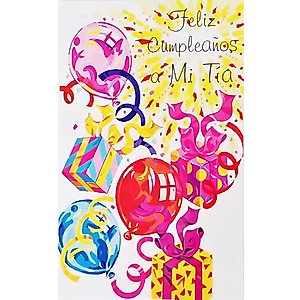 Feliz Cumpleanos A Mi Tia - Happy Birthday Aunt Greeting Card in Spanish Espanol