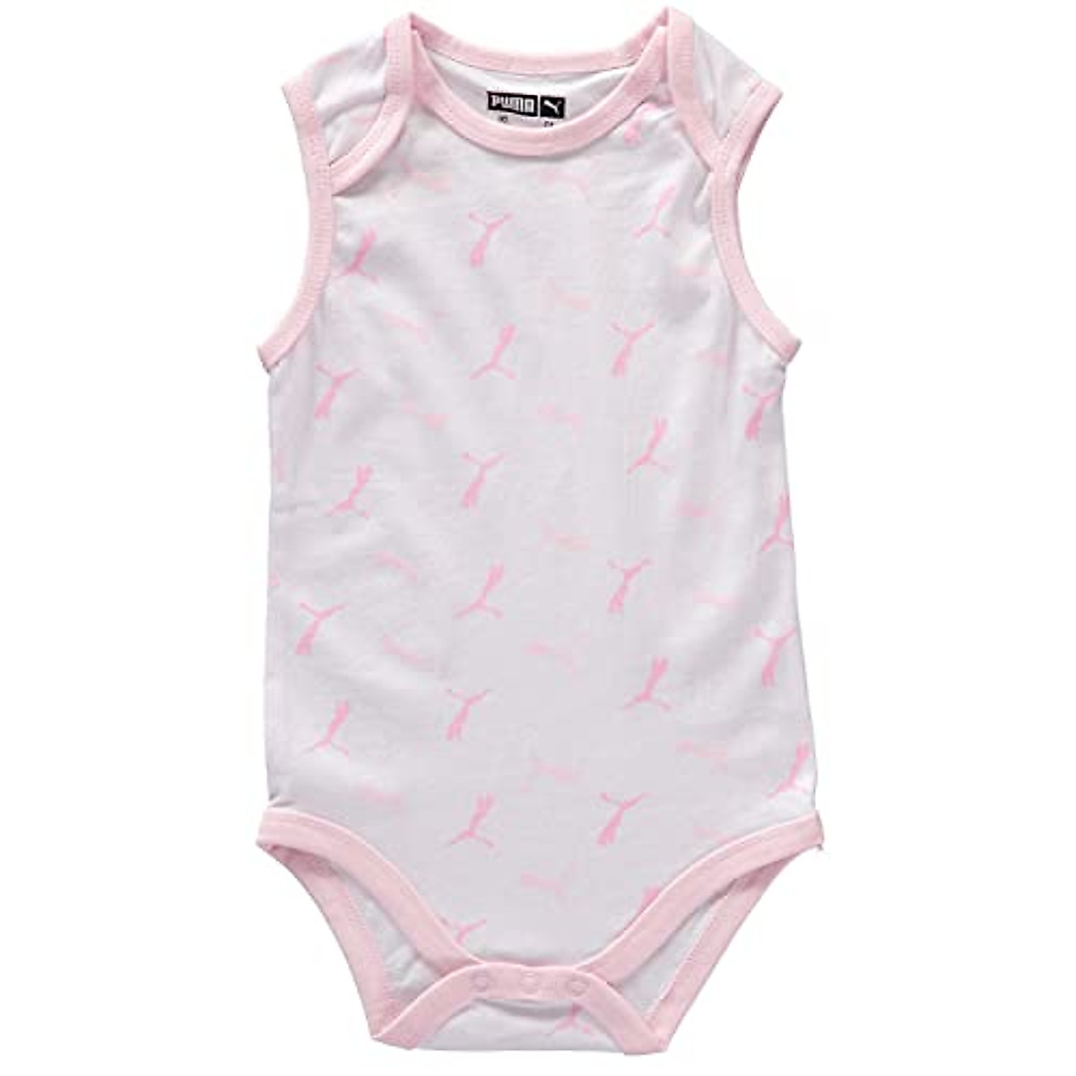 PUMA Baby Girls' Short Sleeve 5-Pack Bodysuit (12 Months, Chalk Pink)