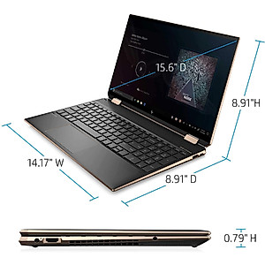 HP Spectre X360 15.6 Inch 4K UHD Touch-Screen 512GB SSD + 32GB Optane 1.8GHz i7 2-in-1 Laptop (16GB RAM, Quad-Core i7-10510U, GeForce MX330, Windows 10 Home) Nightfall Black 15-EB0043DX