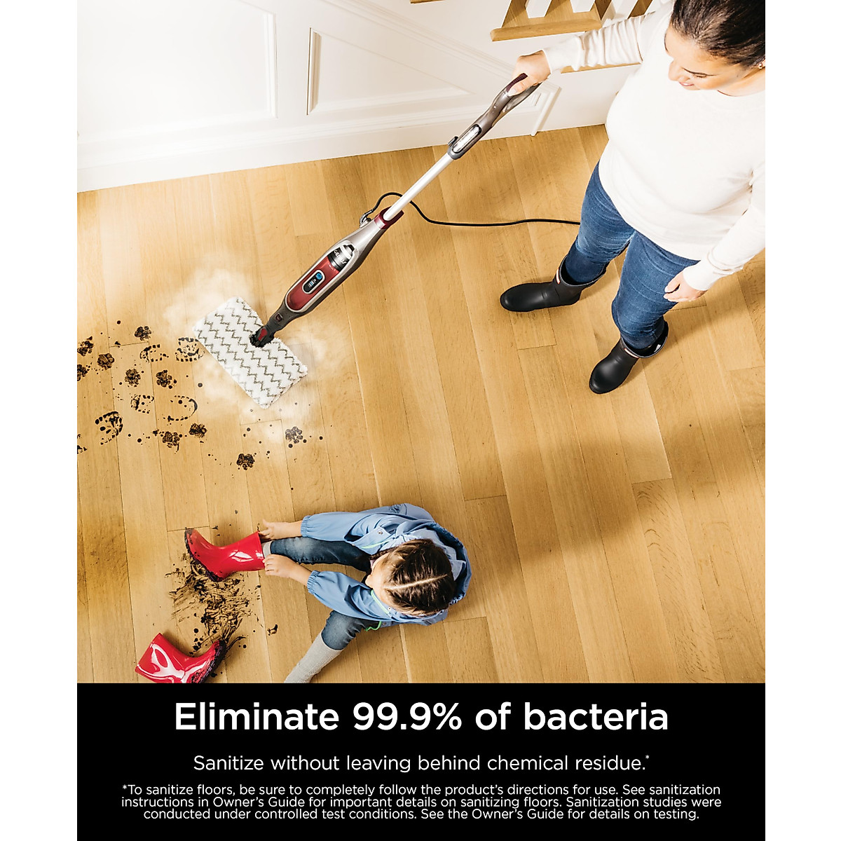 Shark S5003D Genius Hard Floor Cleaning System Pocket Steam Mop, Burgundy/Gray