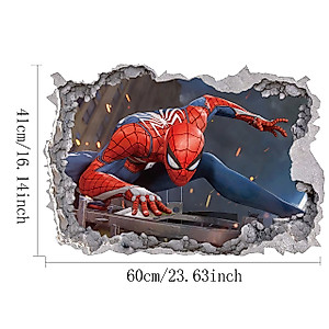 Spiderman Wall Decal PVC Material 3D Cartoon Sticker for Kids Room Bedroom Wall Decoration, Spiderman Room Decoration for Boys