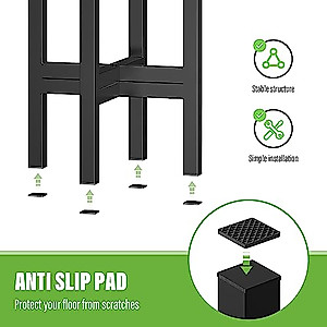 Forlogic Metal Plant Stand, Mid Century Modern Plant Stand Indoor, Plant holders indoor stand Fits Up to 10" Planter, Tall Plant Stand Bear 600 lbs, Plant Holder for Indoor and Outdoor with 1 Pot
