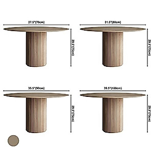 BAYCHEER Round Pedestal Casual Table Simplicity Style Circular Tabletop Dining Room Home Furniture - Wood 27.6" L x 27.6" W x 29.5" H (Table Only)