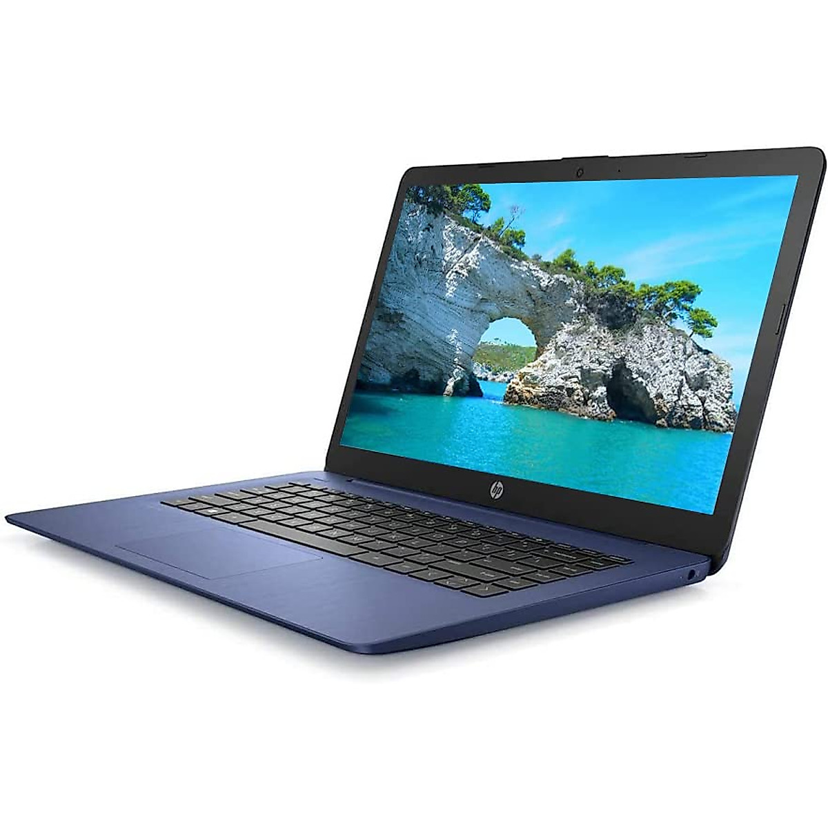 HP 2023 14" HD IPS Laptop, Intel Celeron Processor Up to 2.60GHz, 8GB RAM, 64GB SSD, Ultra-Fast WiFi, Webcam, Windows 11, Dale Blue (Renewed)