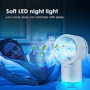 GeMitSee Personal Air Cooler, Portable Evaporative Conditioner with 3 Speeds, Mini Air Fan with USB for Home, Bedroom Room, Office, Dorm, Car, Camping Tent, Blue