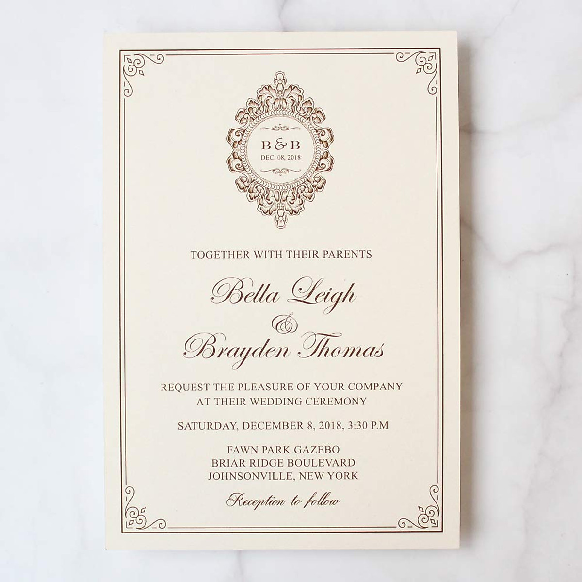Picky Bride 25-Set Luxury Pocket Wedding Invitations, European-style Ivory Blank Cards, Gold Envelopes and Seals, 127 x 185mm