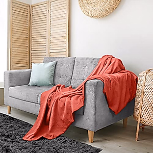 Utopia Bedding Coral 100% Cotton Blanket [Queen Size - 90x90 Inch] 350GSM Lightweight, Soft and Breathable Thermal Blanket for All Seasons