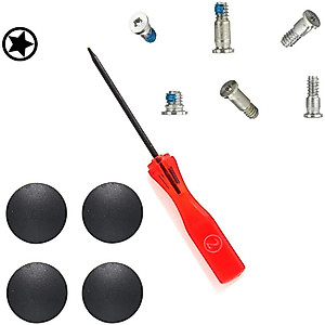 Padarsey Pentalobe Bottom Case Screws +4 Pack Rubber Case Feet+ Pentalobe Screwdriver Compatible for MacBook Pro Retina 13'' A1708 EMC 2978 EMC 3164 2016-2017, A2159 A2289 A2338 (Silver)
