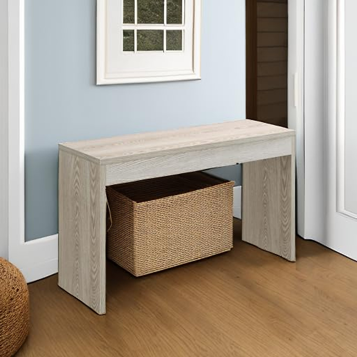 Convenience Concepts Northfield Hall Console Desk Table, Ice White