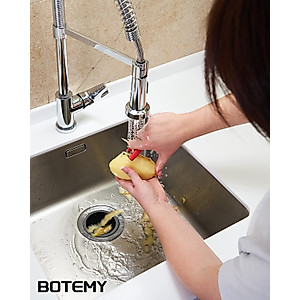 BOTEMY Extended Garbage Disposal Flange Basket Strainer Stopper, Deep 304 Stainless Steel Kitchen Sink Flange for 3-1/2 Inch Standard Sink Drain Hole, Matte Black Deep Sink Disposal Flange Stopper