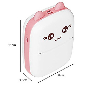 Naroote Mini Photo Printer, Plastic Material Photo Printer for Wireless High Resolution with Cute Appearance for Classroom for Learn(Pink)