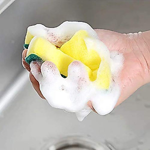 Kitchen Cleaning Sponges Scrub Sponges Cleaning Scrub Sponges for Kitchen Double Cleaning Cloth Dish Sponges for Washing Dishes Sponges for Cleaning Scrub Sponge for Dishes,Pots,Pans (Yellow)