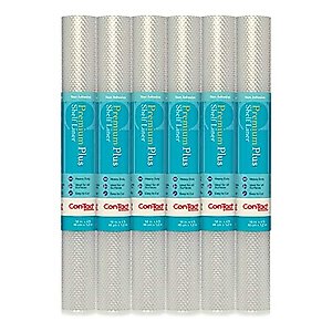 Con-Tact Brand Premium Plus Heavy Duty Non-Adhesive Shelf and Drawer Liner, 18" x 4', Nova Crystal Clear, 6 Rolls