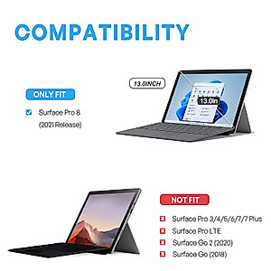 ProCase Case for Surface Pro 8, Rugged Protective Cover with Built-in Hand Strap Compatible with Type Cover Keyboard for 13.0" Microsoft Surface Pro 8 2021 Release –Navy