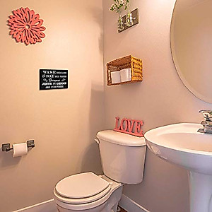 Jetec Farmhouse Bathroom Sign Wash Your Hands and Say Your Prayers Everywhere Rustic Wooden Wall Box Sign Funny Wall Plaque Table Decor for Home Room Office 7.87 x 5.1 Inch