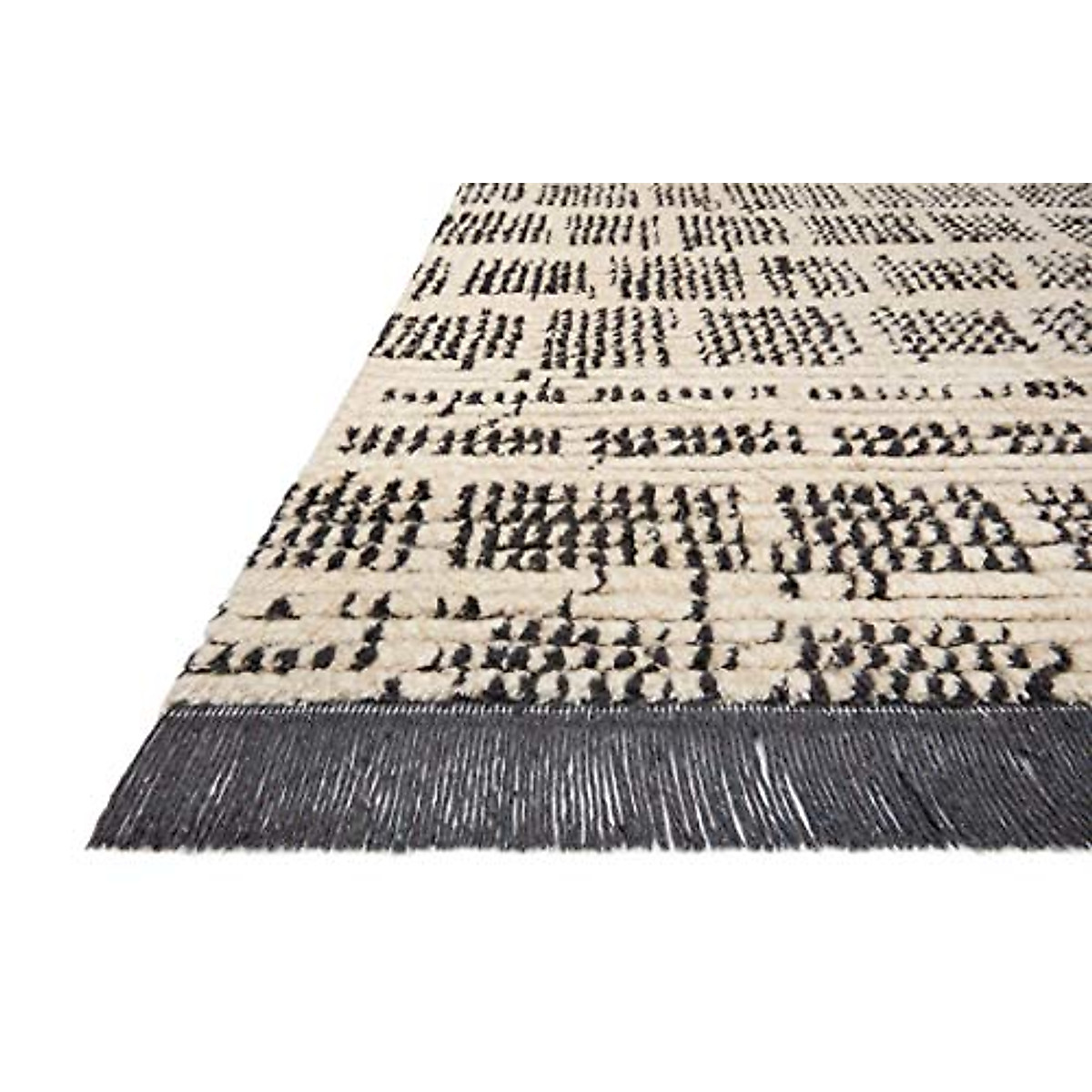 Chris Loves Julia x Loloi Alice Collection ALI-02 Cream / Charcoal 18" x 18" Sample Rug