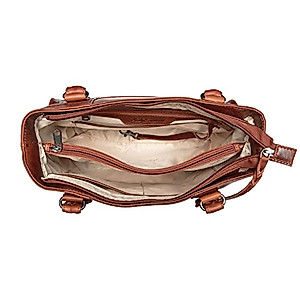 Lady Conceal Concealed Carry Peyton Leather Tote (Cognac)