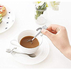 YJYdada 1 Piece Cute Cat Spoon Long Handle Spoons Flatware Drinking Tools Kitchen Gadget