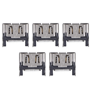 5Pcs Game Console Socket, HDMI Socket Port Interface Connector Replacement Parts for PS4 Slim/PRO, Accurate and Precise