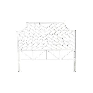 Kouboo Rattan Chippendale Headboard, California King Size, White Loft