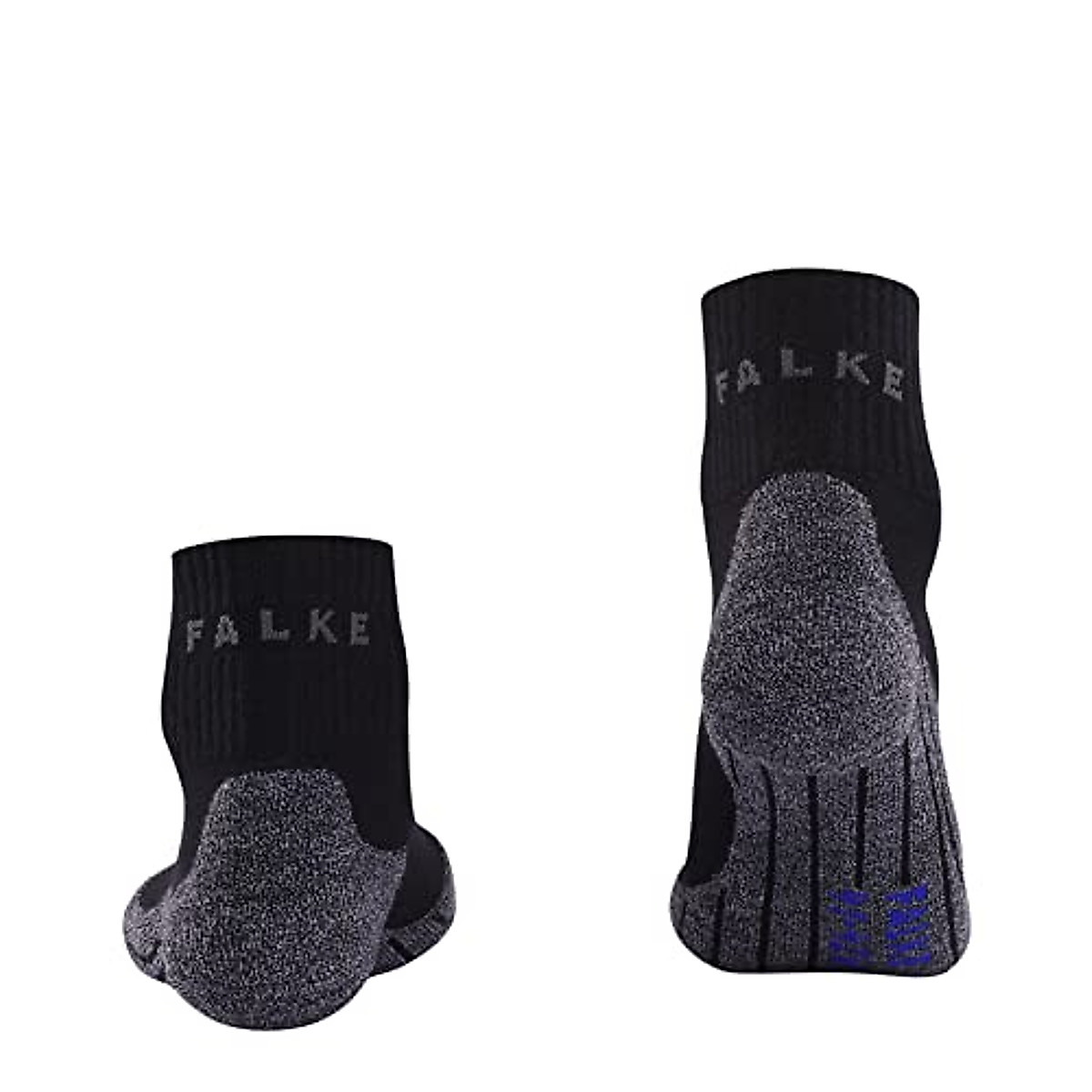 FALKE Women's TK2 Explore Cool Short Hiking Socks, Quarter, Medium Padding, Breathable Quick Dry, Cooling, Lyocell, Black (Black-Mix 3010), 9.5-10.5, 1 Pair