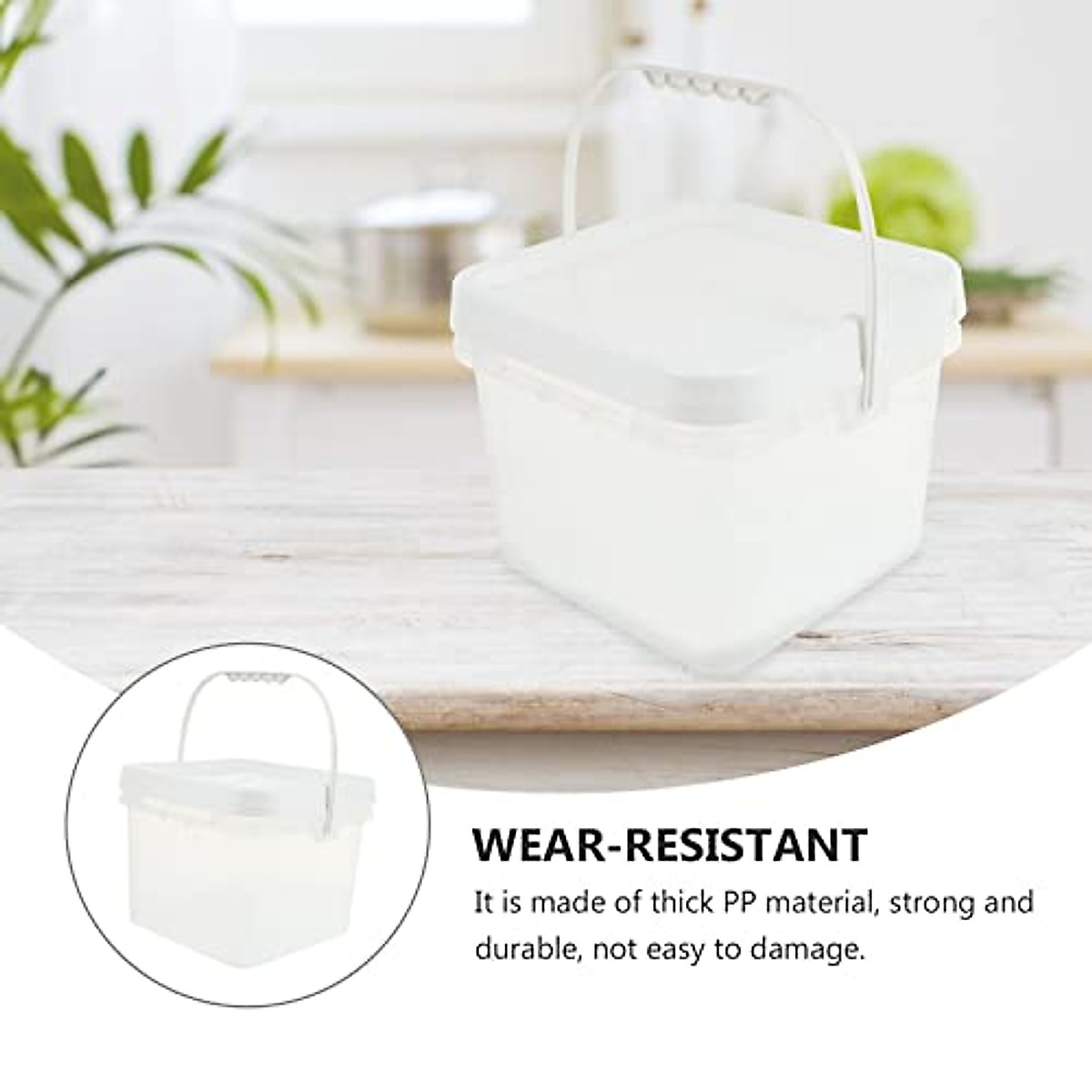 Cabilock Wit L Fresh Bucket Pail Freezer Jam for Handheld Ice Reusable Containers Keeping Homemade Pp Cream Dessert Food-grade Handle Refrigerator Holder Organizer Tank Tub Square with