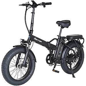 NARRAK Fat Tire Folding Electric Bike 48V 624Wh Lithium Removable Battery Peak 1100W Brushless Motor Max Speed 28Mph M5 Large LCD Display Suspension Step-Over Frame for Adults (S127-Black)