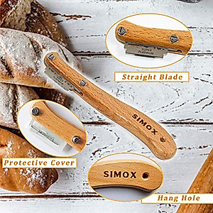 SIMOX Premium Bread Lame, Bread Scorer Blade with Crafted Wooden Handle & 5 Blades, Bread Scoring Tool/Bread Lame with Protective Cover